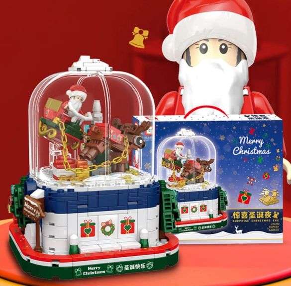 New Mini Blocks Architecture Merry Christmas House Santa Claus Snowman ...