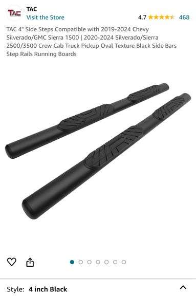 TAC 4" Side Steps Compatible with 2019-2024 Chevy Silverado/GMC Sierra ...