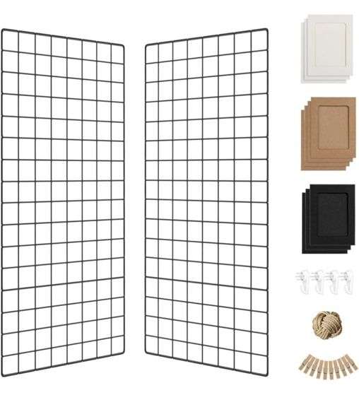 Used Wall Photo Grid Shelf, Wall Hanging Ins Art Display Grid Panel for ...