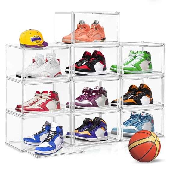 New Acrylic Sneaker Shoe Display Case Transparent Sneaker Box Shoe ...