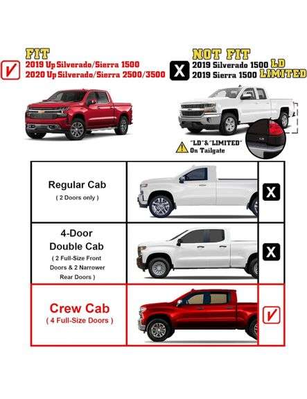 TAC 4" Side Steps Compatible with 2019-2024 Chevy Silverado/GMC Sierra ...