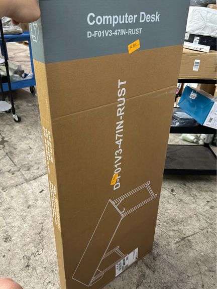 New 47" computer desk rust wood color - Bluegrass Bids