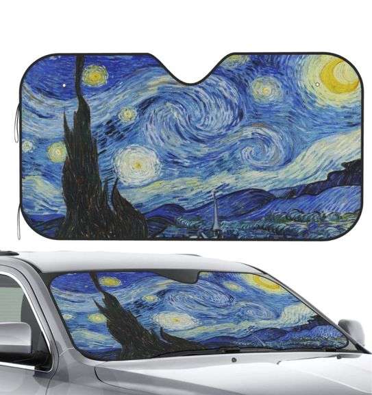 New Front Window Car Sun Shade Windshield- Starry Night Foldable Cute ...