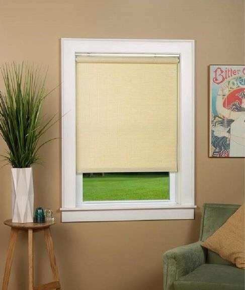 Textured Natural Color Woven Cordless Spring Roller Shade - Size 36 ...