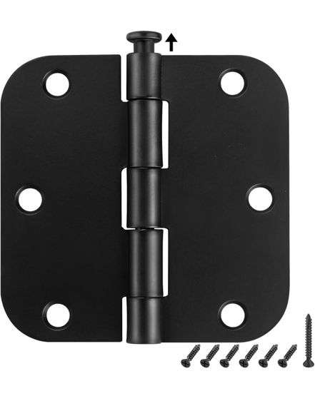 New 18PK Pack Matte Black Door Hinges 3.5 x 3.5 Inch, Interior Rounded ...