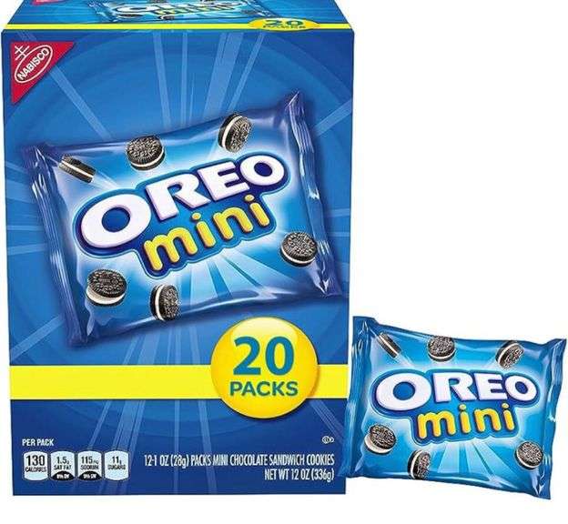 New OREO Mini Chocolate Sandwich Cookies, 20 Snack Packs, BB; 7/2024 ...