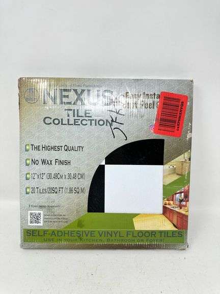New Nexus Self Adhesive 12-Inch Vinyl Floor Tiles, 20 Tiles - 12" x 12 ...
