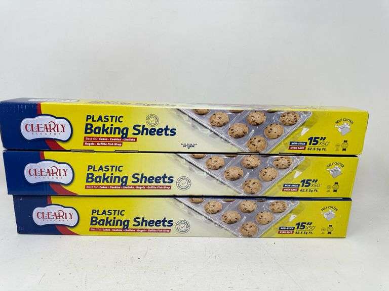 New (3) Clearly Plastic Baking Parchment Sheets for Baking Cookies ...