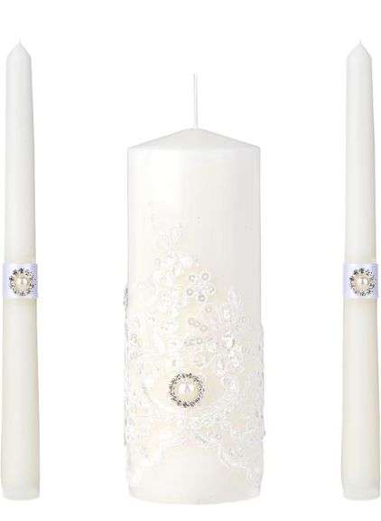 New Unity Candles for Wedding - Wedding Candle Set with 1 Pillar Candle ...