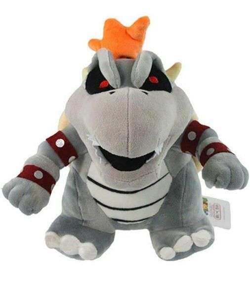 New 10 Inch King Koopa Dry Bone Grey Plush Toy Koopalings Figure Soft ...
