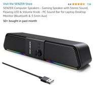 SENZER Computer Speakers - Gaming Speaker with Stereo Sound, Flowing ...