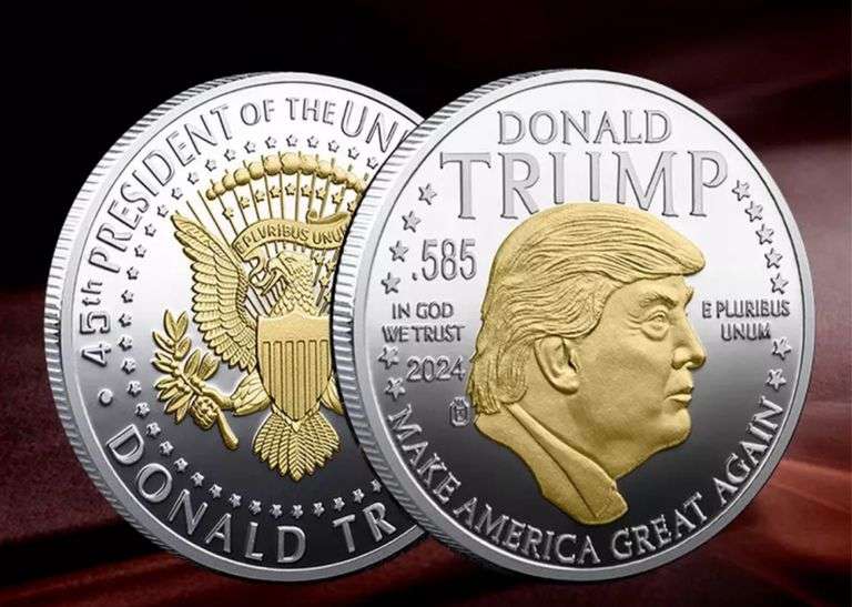 Donald Trump 45th President Gold Commemorative Coin 2024 MAGA ...