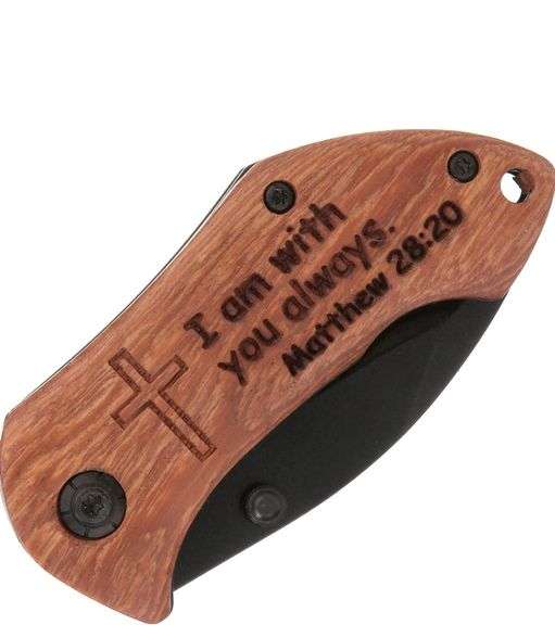 New Catholic knife engraved with bible prayer cross, hiking knife, be ...