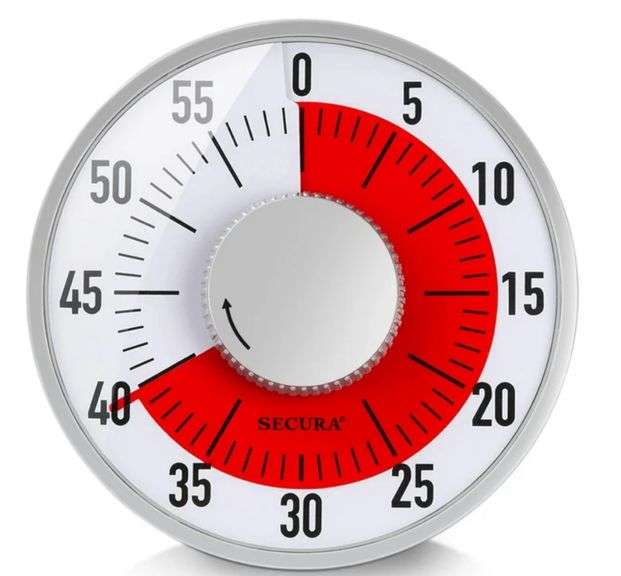 Secura 60-Minute Visual Timer 7.5-Inch Mechanical Countdown Timers for ...