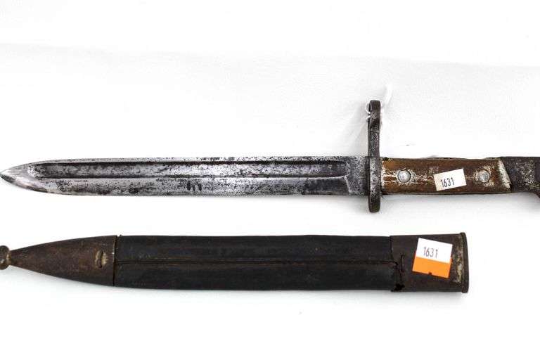 Simson & Co. Suhl vintage bayonet, with wooden handle and sheath, model ...