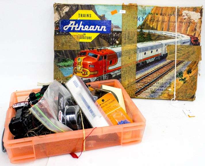 Train collection, includes Vintage Athearn trains in miniature Santa Fe ...