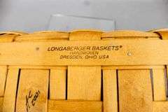 Collection of Longaberger baskets, includes a hexagon shaped basket ...