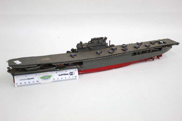 Vintage Military Aircraft Carrier Model. May be the USS Yorktown CV-5 ...