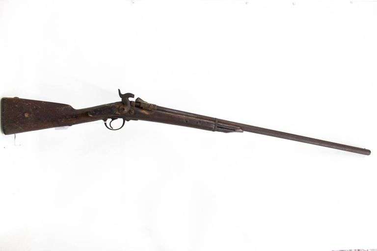 19th century French Tabatiere rifle. Around 1870 the stocks were cut ...