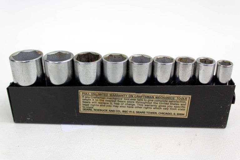 Sears, Roebuck and Co Craftsman 3/8 drive SAE Deep socket set in ...