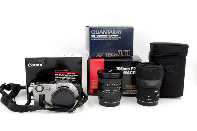 Camera Collection, includes Canon EOS IX240 film camera body -and ...