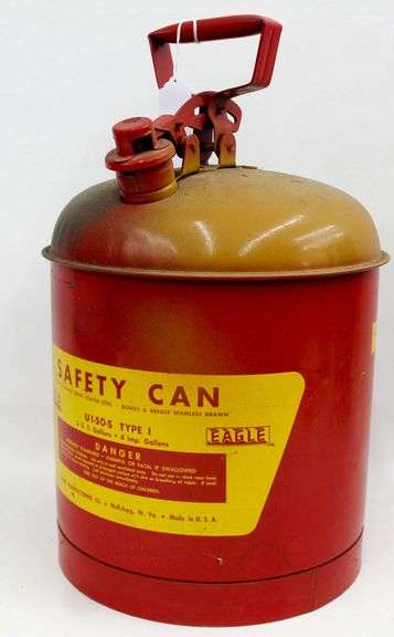 Safety Can - gas can - by Eagle - 5 gal. - Bunting Online Auctions