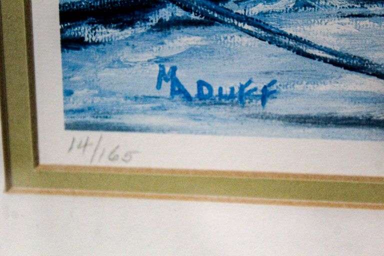 MA Robert Duff - signed M. A. Duff - numbered limited edition - Skipjacks Iced In, Tilghman ...