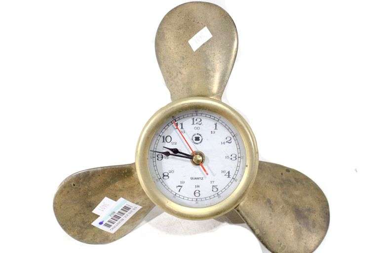 Bey Berk International brass propeller clock - Bunting Online Auctions