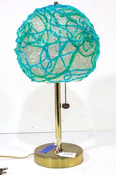 Mid-Century Modern Atomic Lucite Spaghetti Shade Table Lamp - 19 x 9 ...