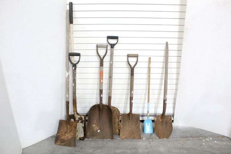Yard Tool Collection: Aeration Fork, Hard Rake, Show Shovel, Shovels ...