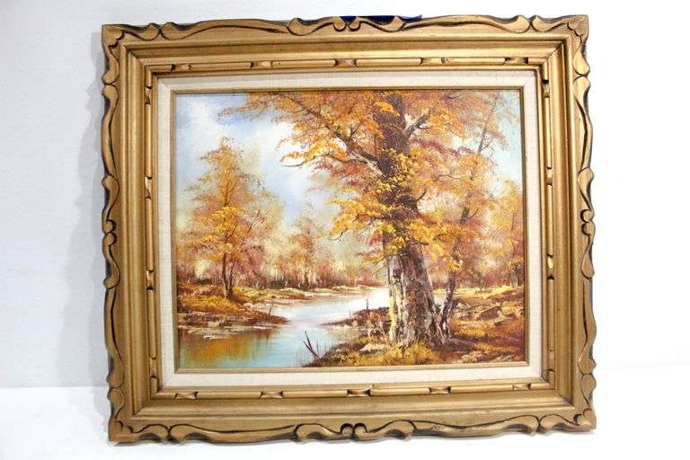 Irene Cafieri - signed I Cafieri - Forest Landscape - 24 x 27 - Bunting ...