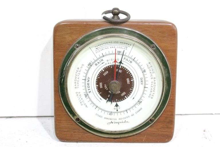 Vintage Airguide Barometer with Altitude Dial - Weather Station ...