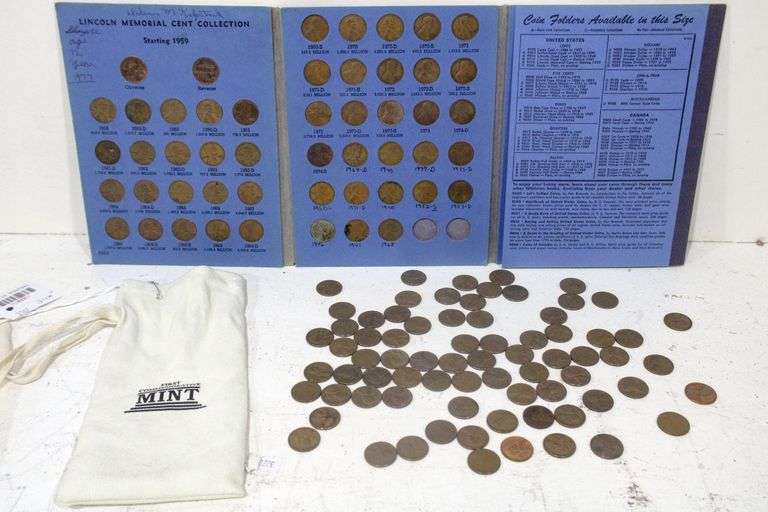 US penny collection , Approx. 81 Wheat Pennies and All pennies between ...