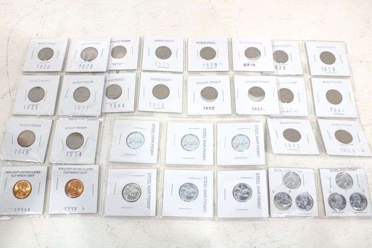 Old Penny collection , Includes 1943 wartime steel pennies ( 12 ...