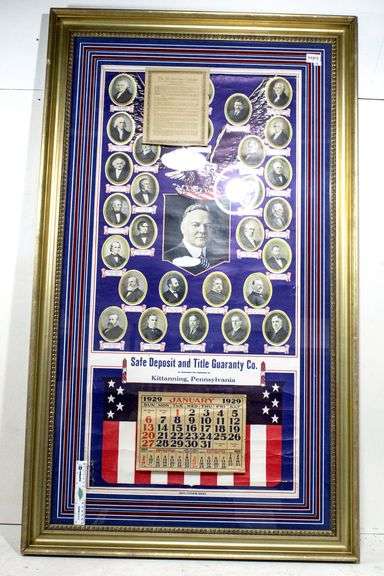 Vintage 1929 All-American Calendar - First twenty-nine Presidents ...