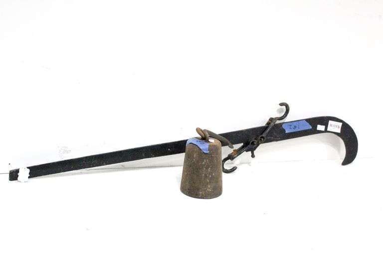 Antique cast iron Chatillon style balance beam cotton scale with ...