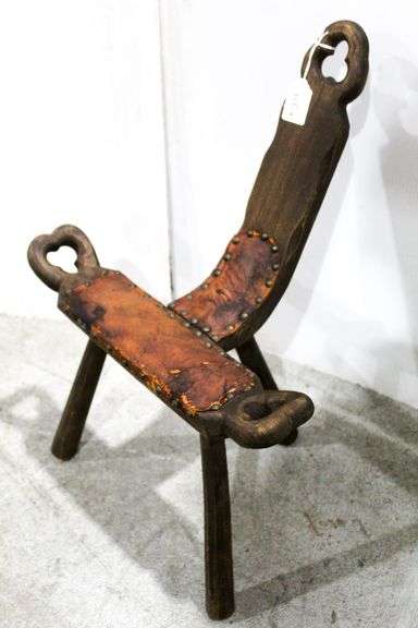 Antique Tripod Chair - Birthing Chair, Milking Stool, Mountain Stool ...