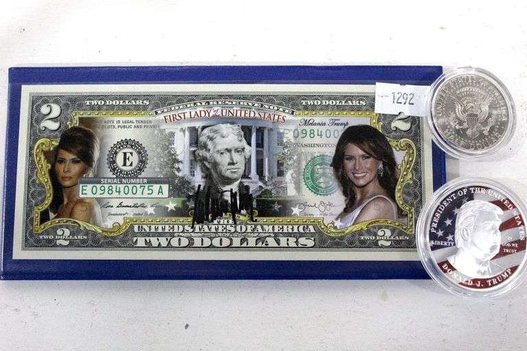 Trump Coin ( painted , Half Dollar ( with Melania ) and Melania Trump ...