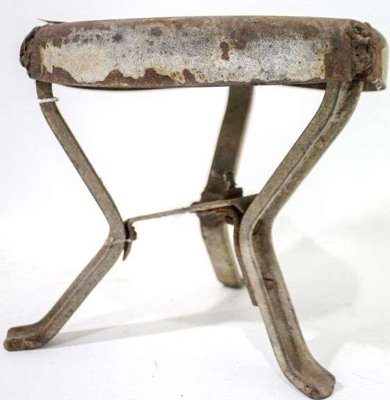 Antique Primitive Milking Stool Iron Stool - Farm, Cow, Goat Milking ...