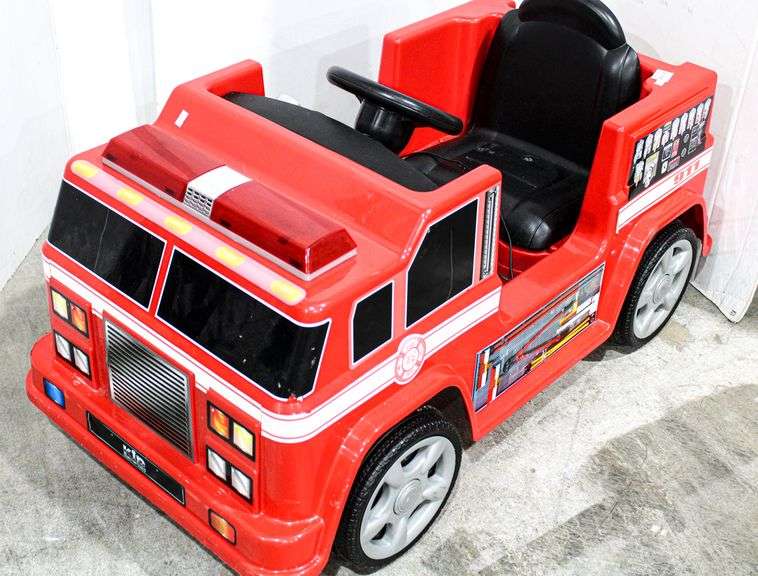 Kid Size Motorized 911 Emergency Vehicle Fire Truck - Battery-Powered ...