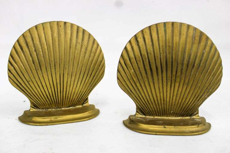 Clam Shell Book Ends of solid brass by Price Products - Bunting Online ...