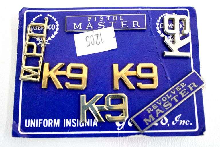 Uniform Insignia Pins, includes K-9 -and- MPD -and- Pistol Master -and ...