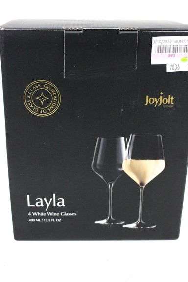 Layla White Wine Glasses - 4-piece set - Bunting Online Auctions