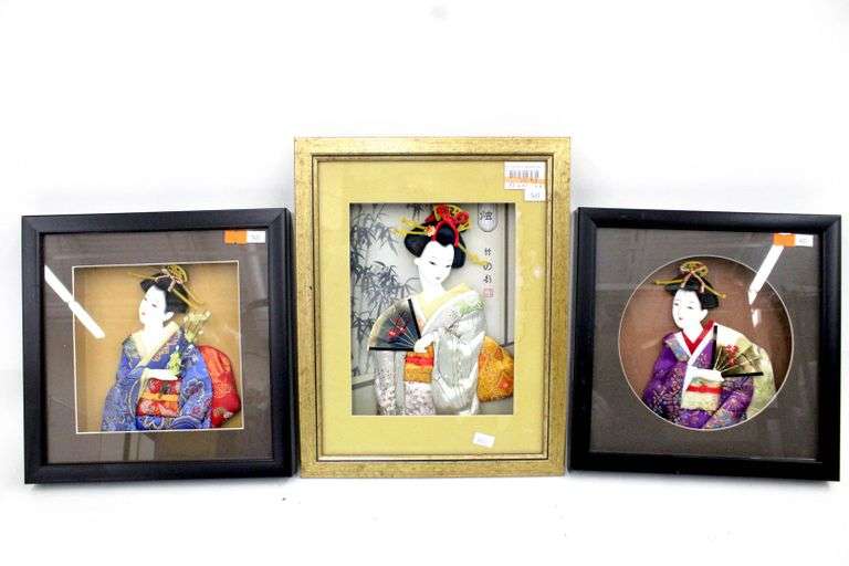 Asian Inspired Geisha Shadow Box Wall Art, three pieces. - Bunting ...