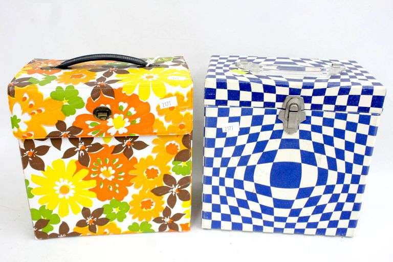 Vinyl 45 RPM Records Collection in vintage carrying cases, includes The ...