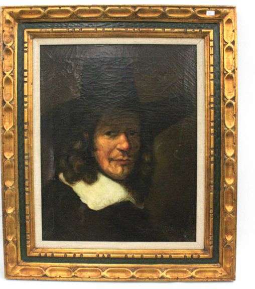 Original oil painting of a gentleman in a hat, signed by artist Franz ...