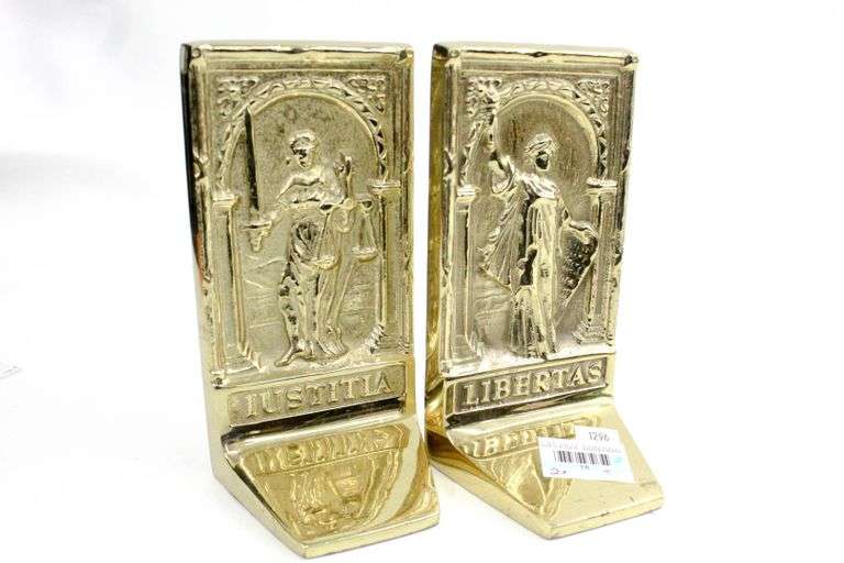 Solid Brass Bookends Libertas and Justitia from 1996. "Man's Capacity ...