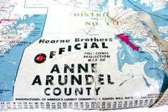 Hearne Brothers Official Polyconic Projection Map of Anne Arundel ...