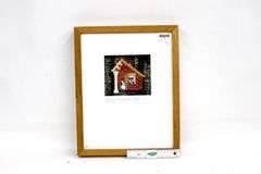 Wooden house portrait and mixed media collage, signed by artist Andy ...