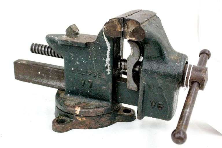 Vintage Eclipse V6 V7 Bench Vise Swivel Base Pipe Jaws Anvil Surface ...